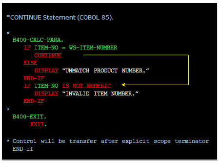 Mainframe Forum: NEXT SENTENCE in COBOL and CONTINUE in COBOL [COBOL Tutorial].