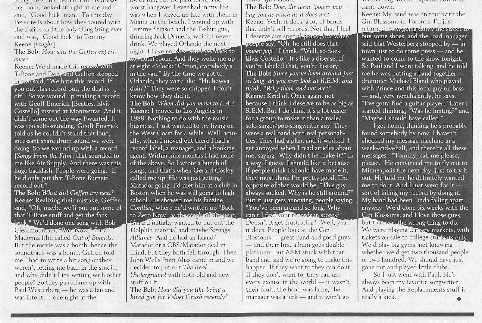 Accelerated Decrepitude: The Bob interviews Tommy Keene