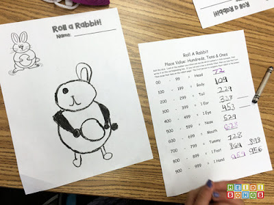 Roll a Rabbit Place Value Dice Freebie!