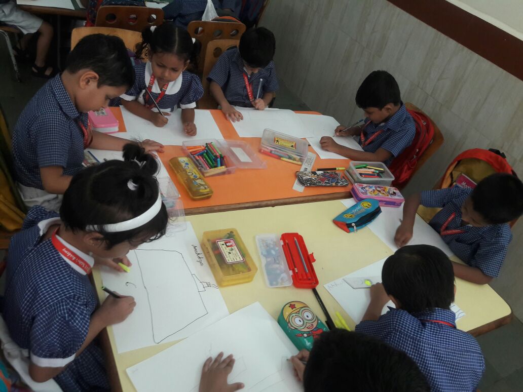 Our Pre-primary blog: Drawing and Colouring Transport Competition(SR.Kg)