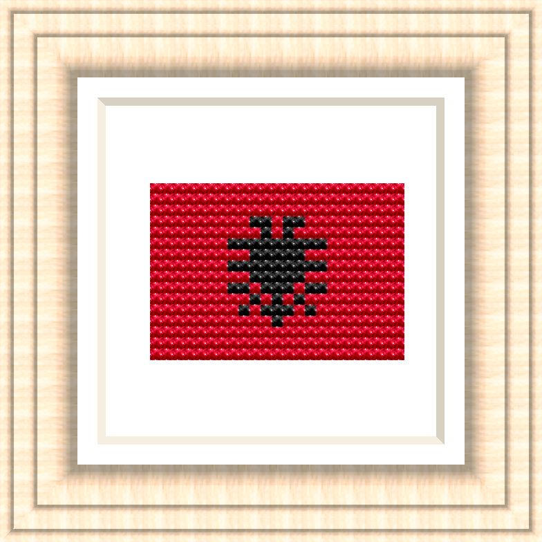 NATIONAL FLAG OF ALBANIA CROSS STITCH CHART | Free cross stitch pattern