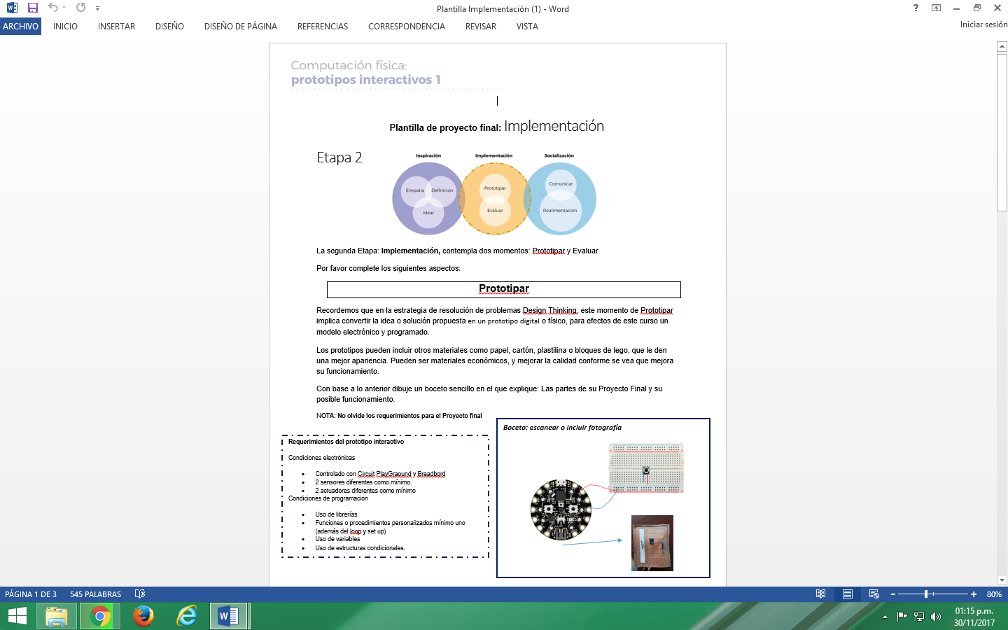 Aprendizajes: Computación física, prototipos Interactivos 1