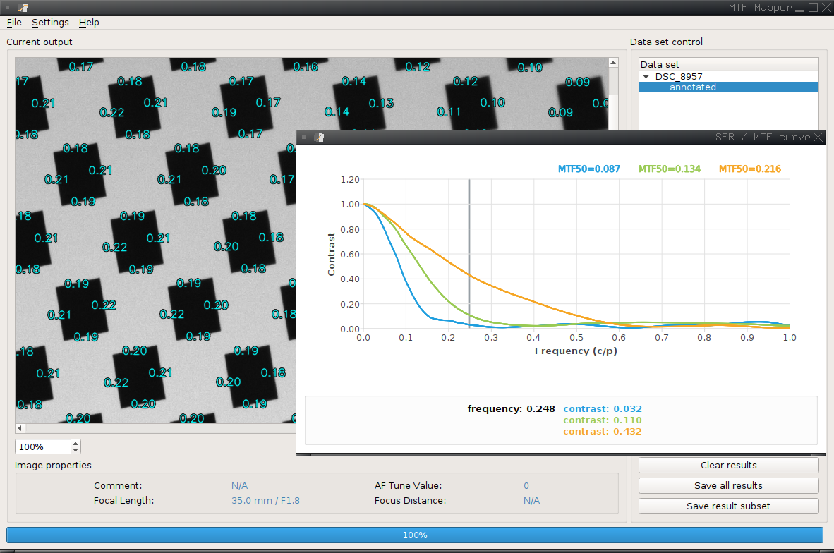 MTF Mapper: View MTF (SFR) curves in the GUI