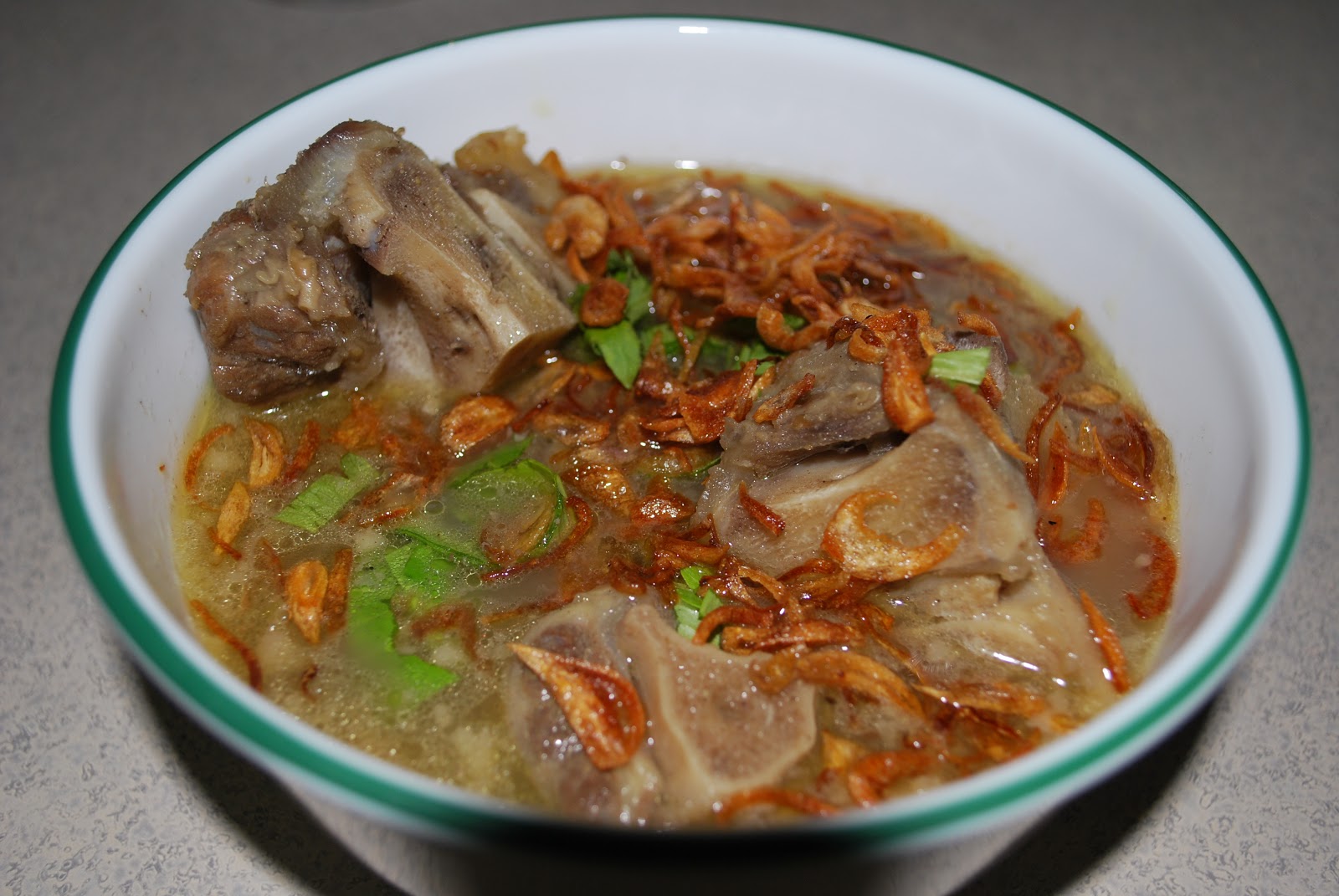 ...Take what comes to you and give thanks.: Sup ekor kegemaran keluarga