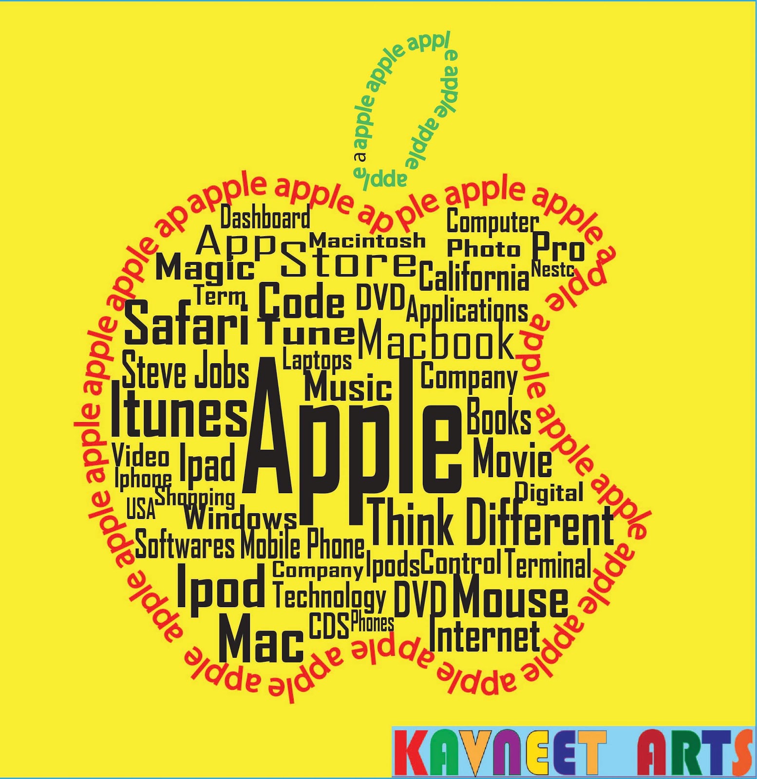Kavneet Arts: Apple Typography by Kavneet Arts