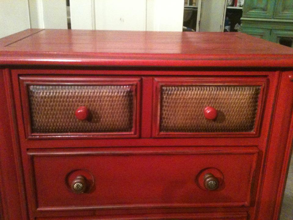 Furniture by MK Designs: Distressed colonial red chest