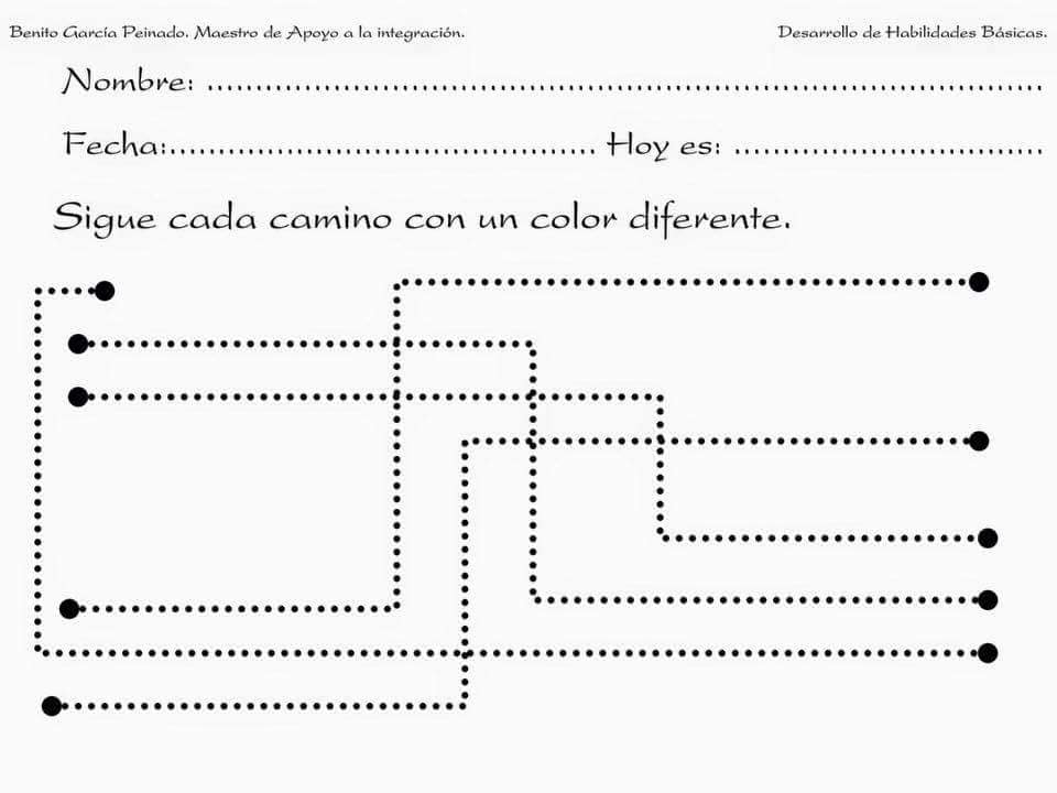 ejercicios con lineas punteadas para repasar. | Hazlo tu mismo