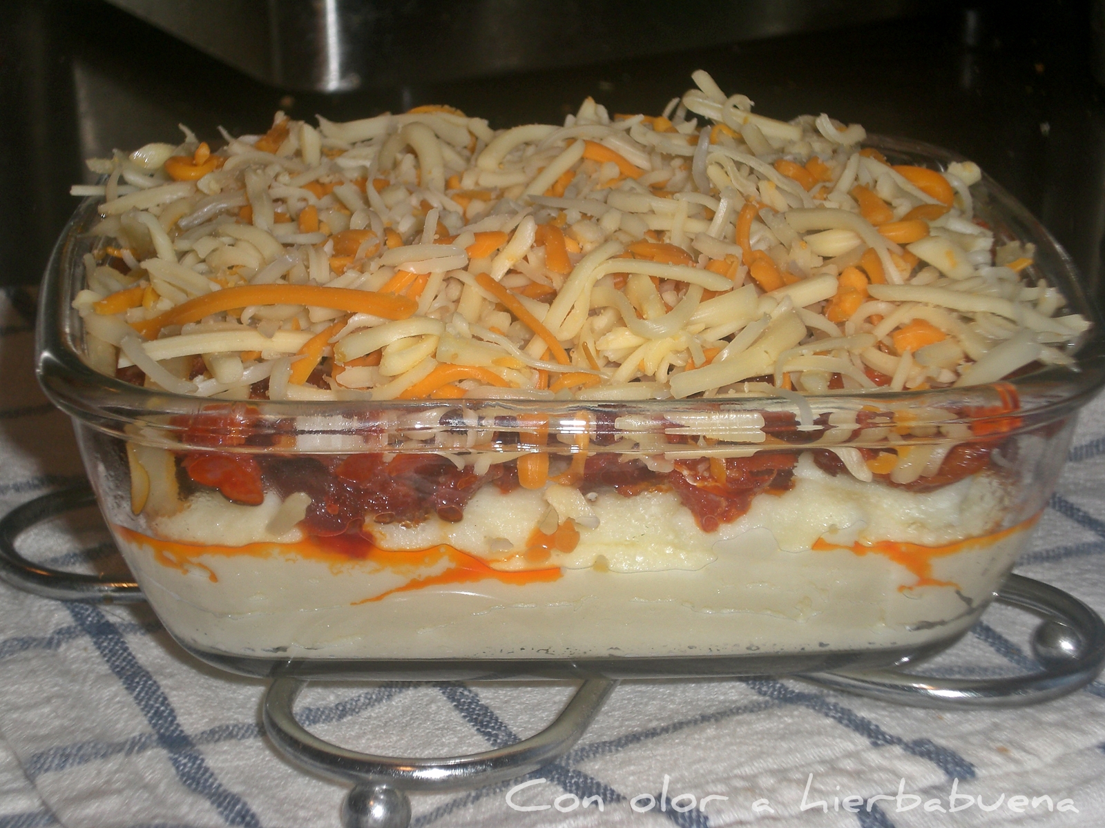 Con olor a hierbabuena: Puré de patatas con chorizo gratinado