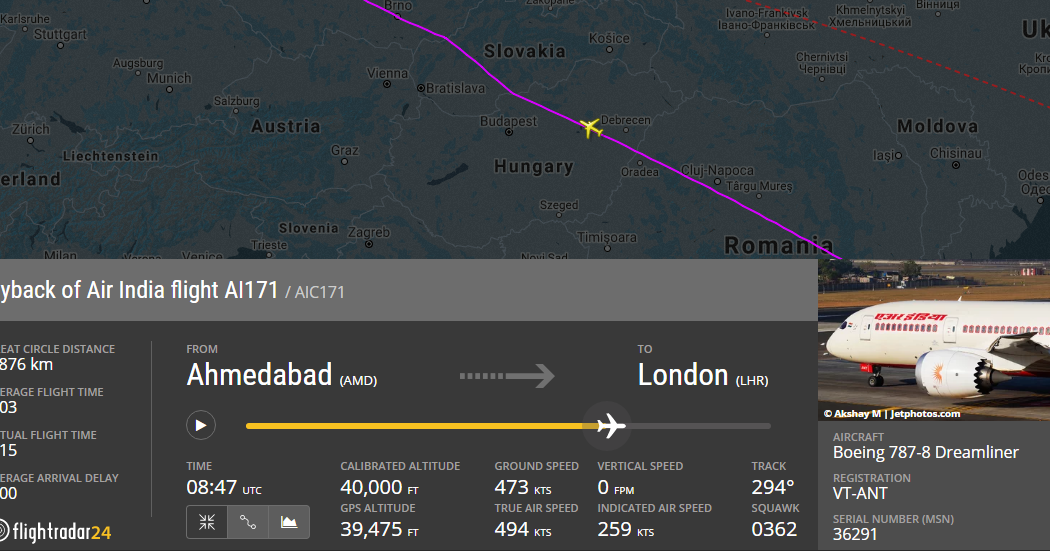 Air India flight AI171 lost contact - Plane Spotters India - www ...