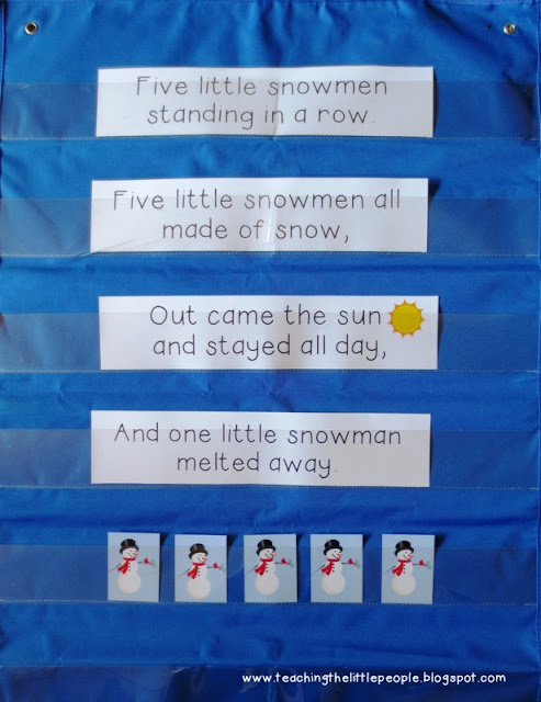 Teaching The Little People: Five Little Snowmen Interactive Pocket Chart