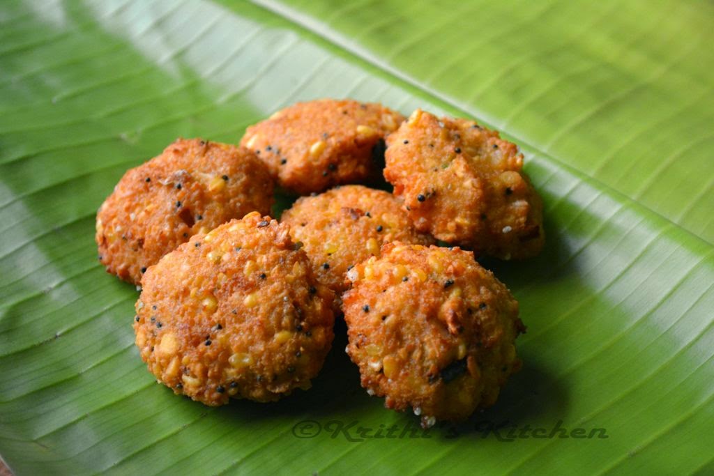 Krithi's Kitchen: Thavala Vadai / Mixed Dhals Vada | Snacks Recipes