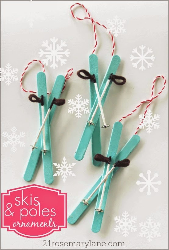 21 Rosemary Lane: How to Make a Miniature Skis with Poles Ornament