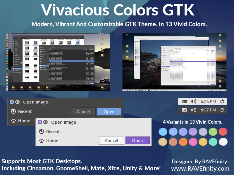 RAVEfinity: Vivacious Colors GTK Theme