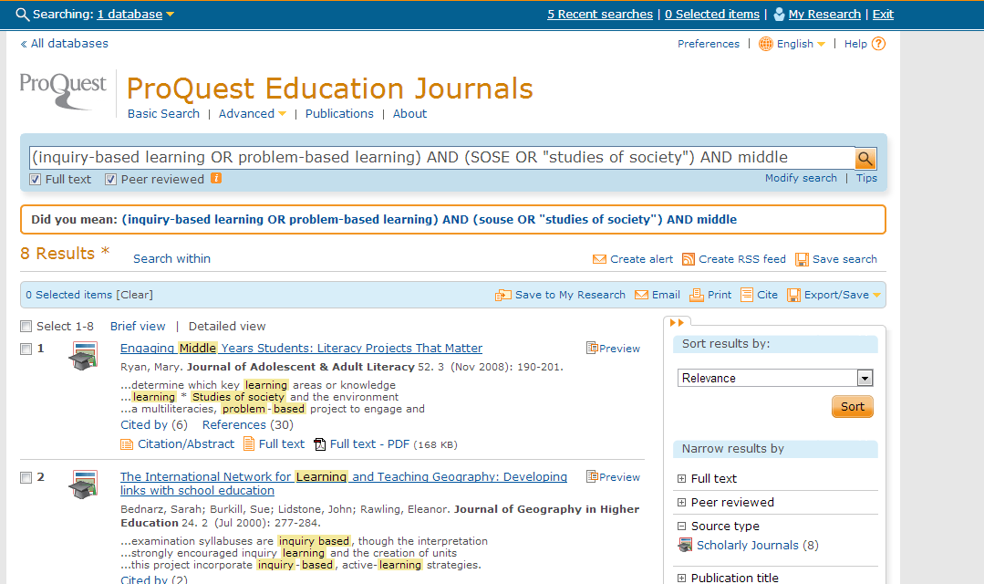 Enquiries about "Inquiry": Searching using Google, Google scholar, A+ ...