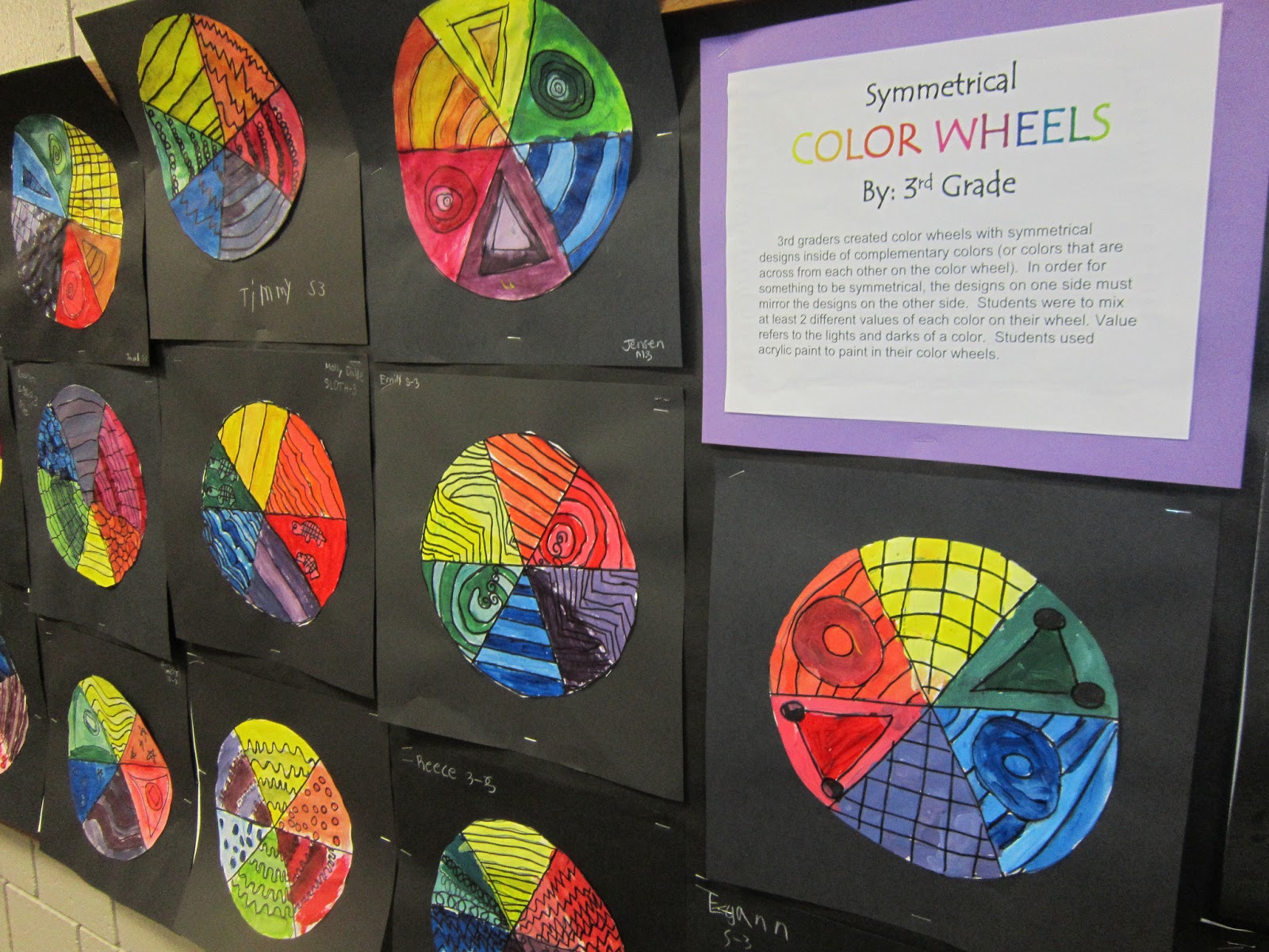 the creARTtivity spot: 3rd Grade Symmetrical Color Wheels