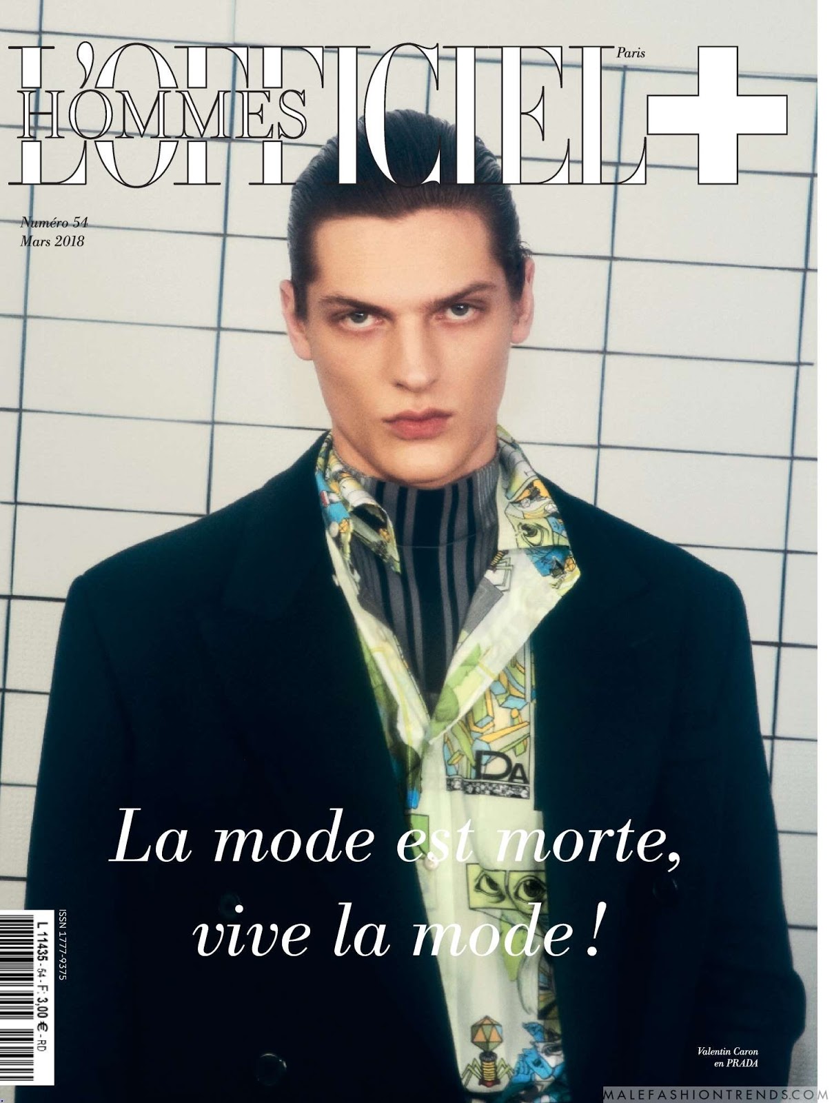Valentin Caron por Hugo Comte para L'Officiel Hommes Paris Marzo 2018