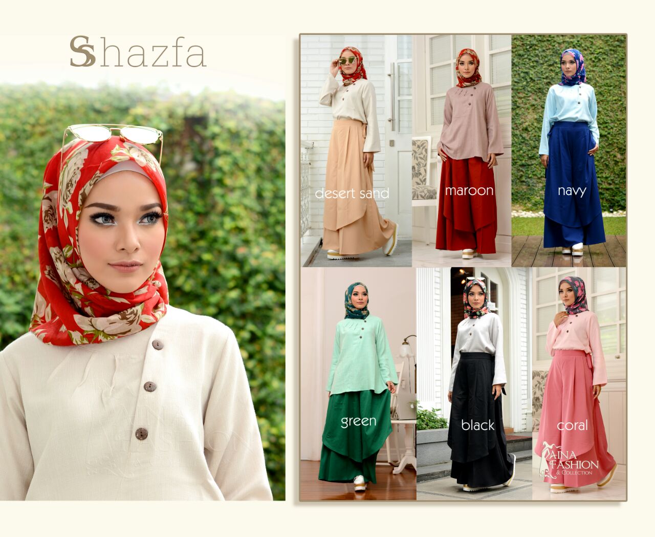 Baju Muslim Wanita Terbaru - Shazfa Set By Aina Fashion - LifeStyle Fashion