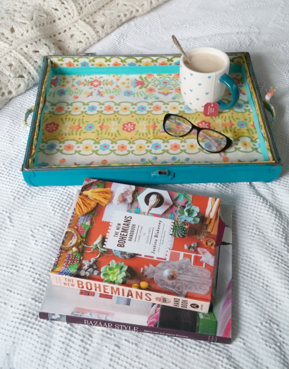 Upcycled Suitcase Tray - Little Vintage Cottage