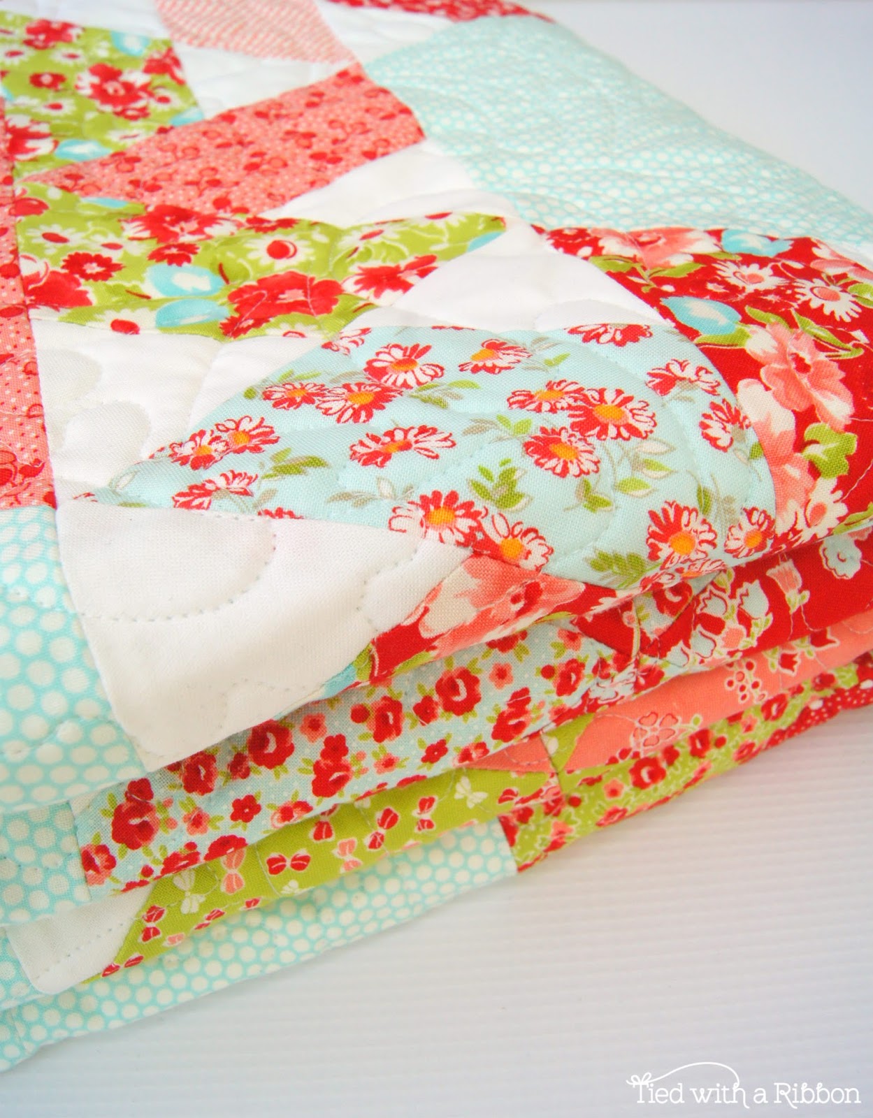 Tied with a Ribbon: Little Ruby Quilt Along - Finish - Fat Quarter Shop