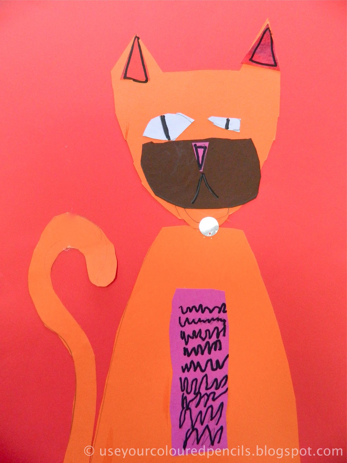 Use Your Coloured Pencils: Cat Collages