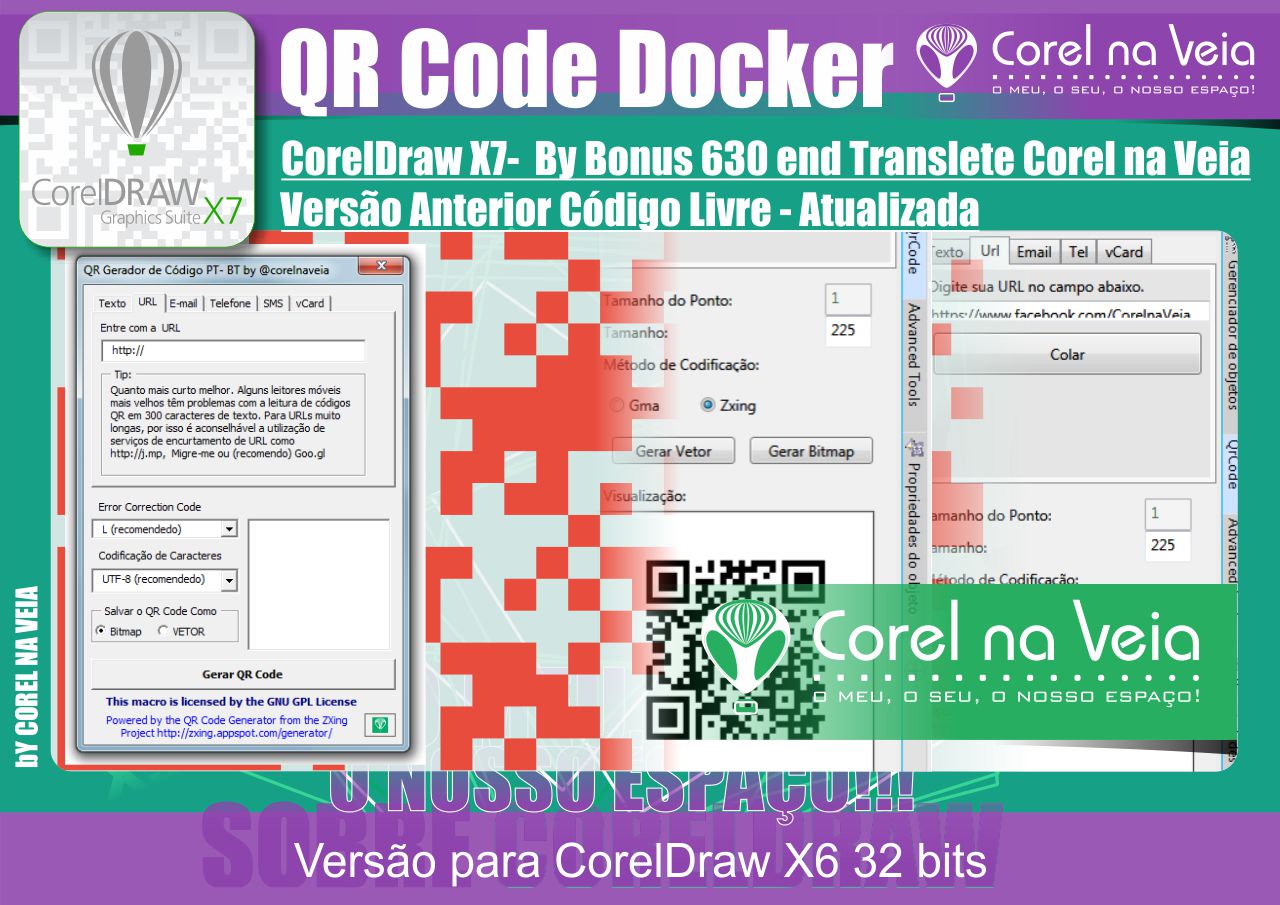 Qr Code Docker Free For Coreldraw X7 Vector End Bitmaps Corel Na Veia