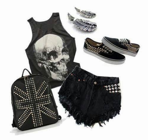 las hermanas locas de moda: Look rockera