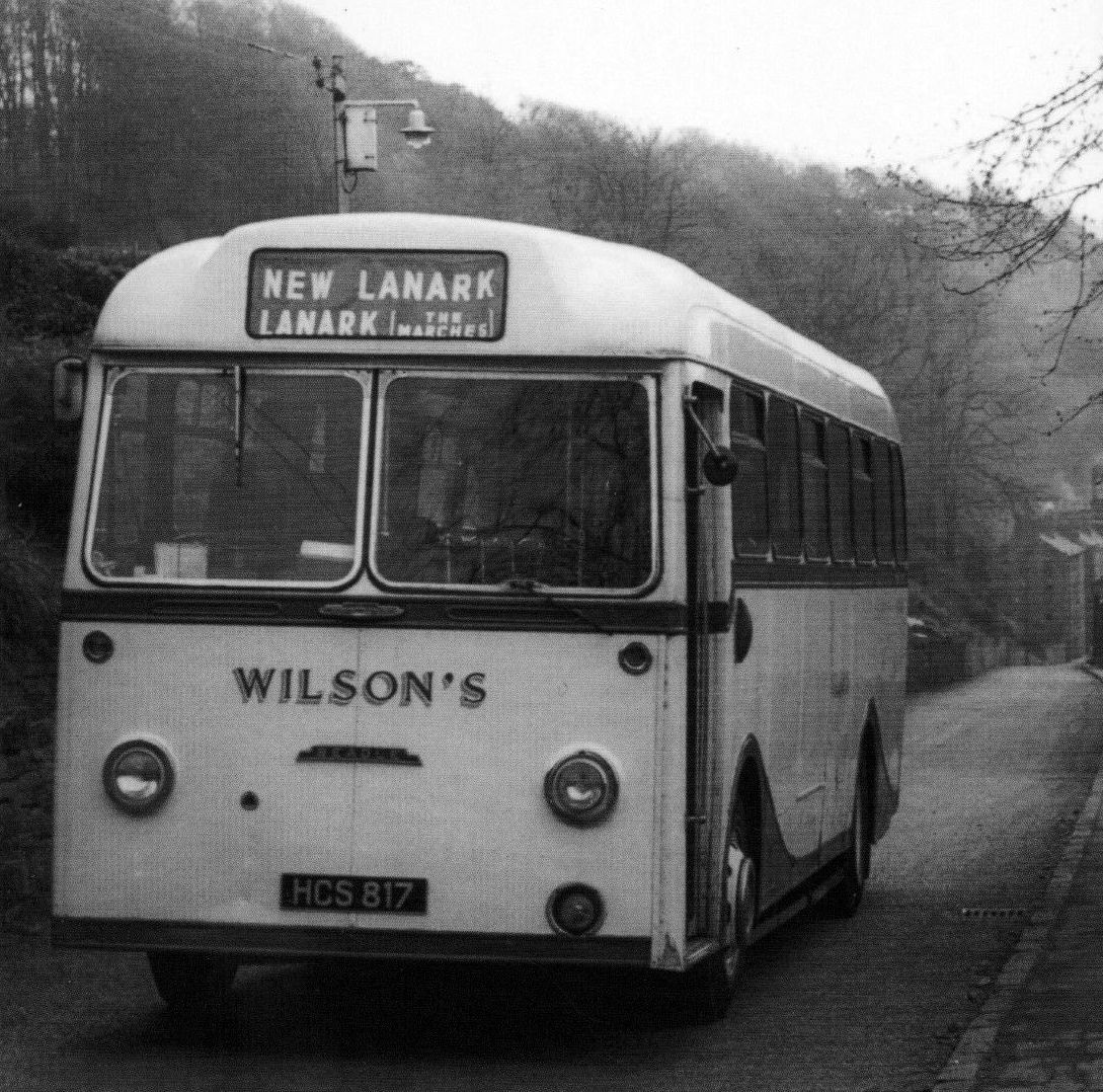 Tour Scotland: Old Travel Blog Photograph Passenger Bus New Lanark Scotland