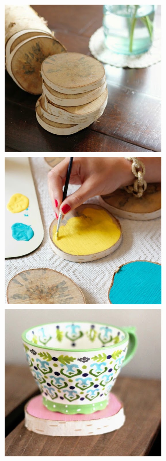 Easy DIY: Wood Round Coasters | Who said Crafts