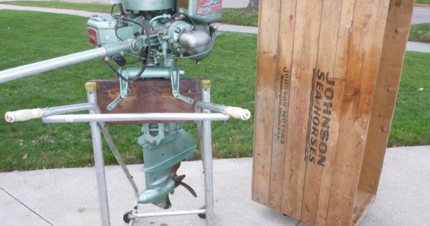 Just A Car Guy: cool old engines on a stand with the original crate? I ...