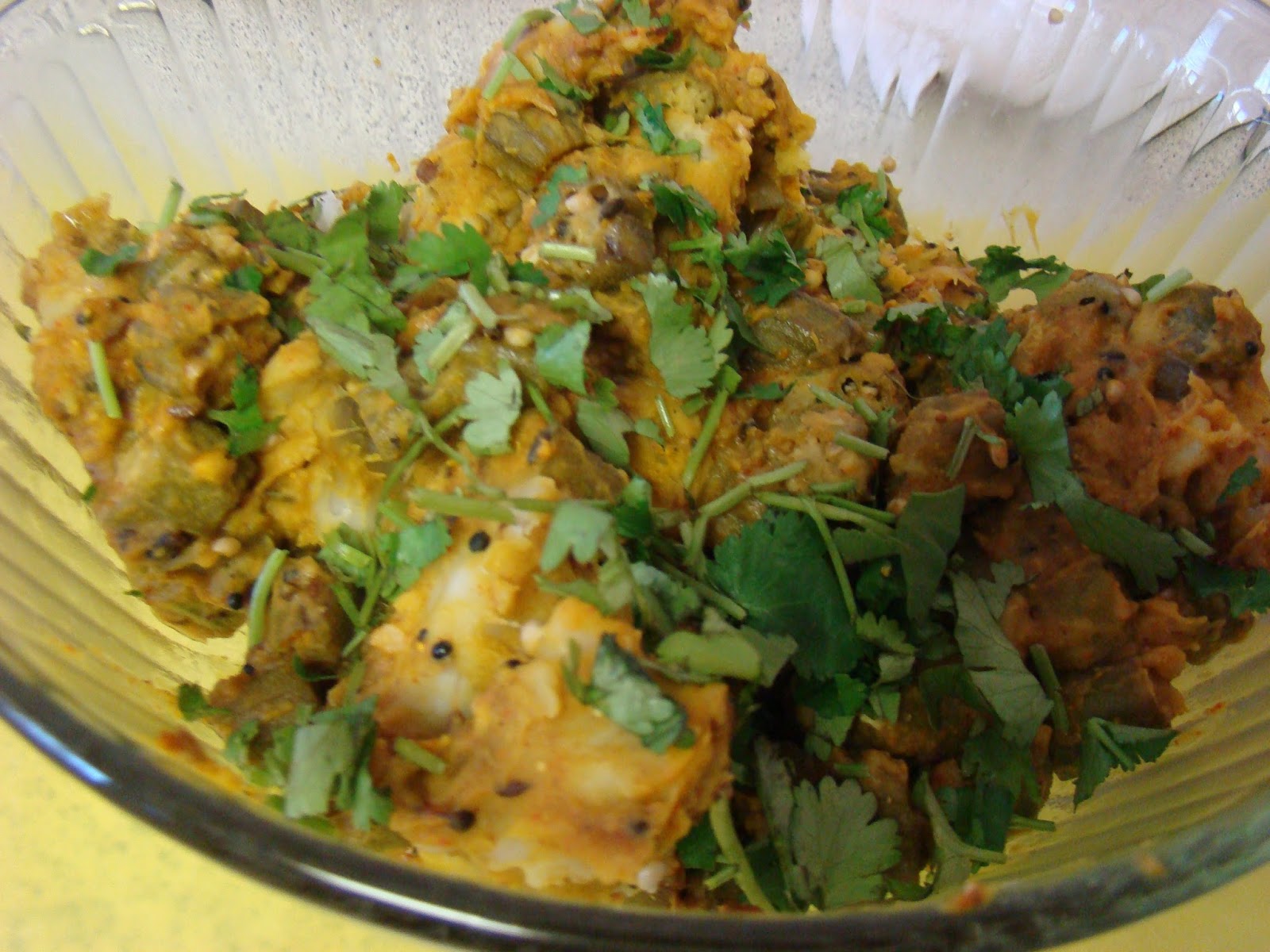 My Favorite Recipes Collection: Taro Root and Okra Sabji (A curried ...