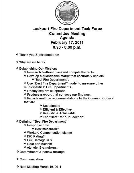 Lockport NY: 2-17-11 Fire Task Force Mtg.