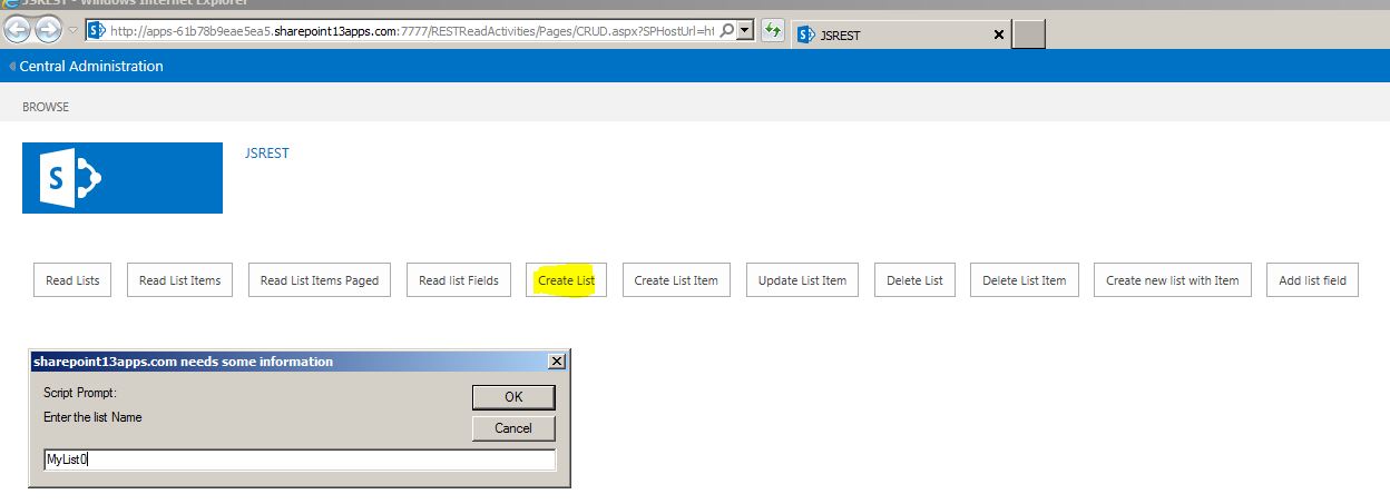 SharePoint Home: REST operations using SharePoint Hosted Apps