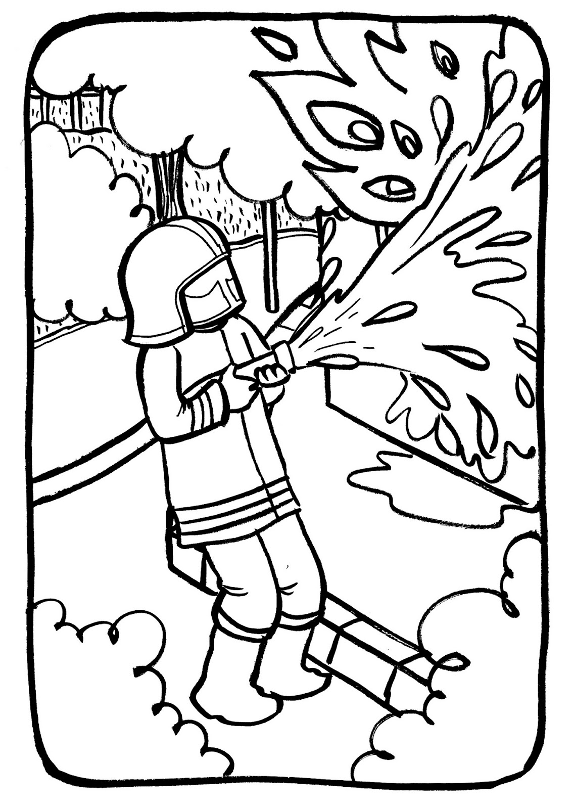 marion de castillon: Coloriage du mercredi : le pompier courageux marion de castillon: Coloriage du mercredi : le pompier courageux