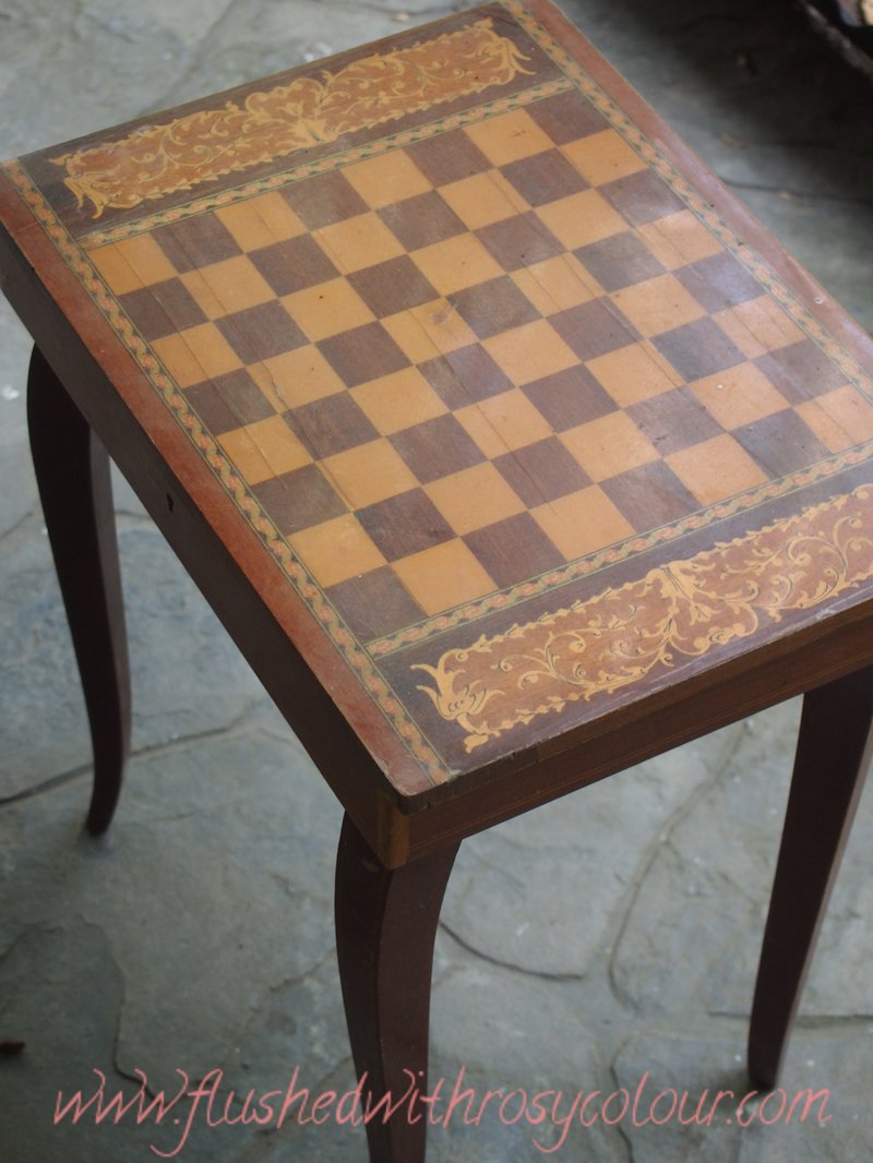 Flushed with Rosy Colour: Wooden inlaid chess table