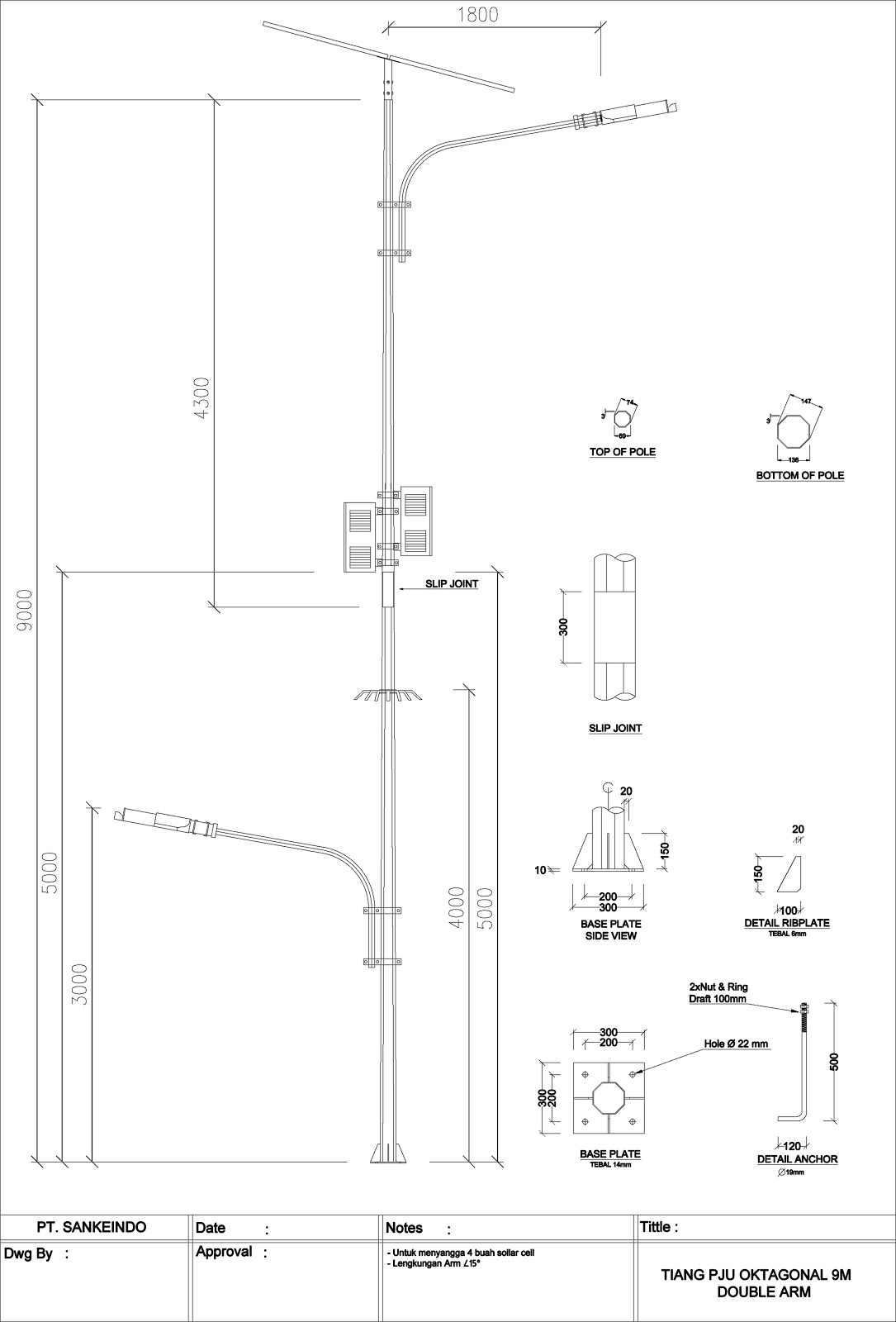 081211061975 Stang Ornamen PJU - Stang Lampu Jalan Galvanis