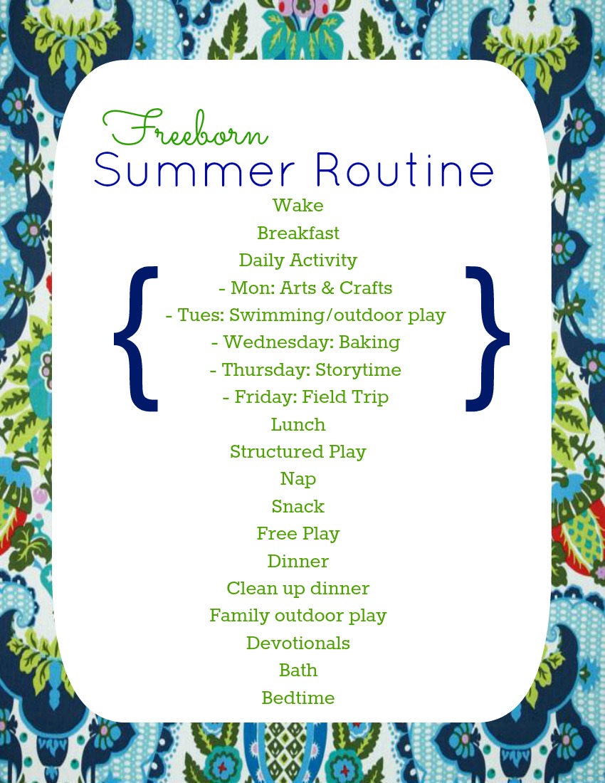 {Jenny Free Style}: Creating A Summer Routine
