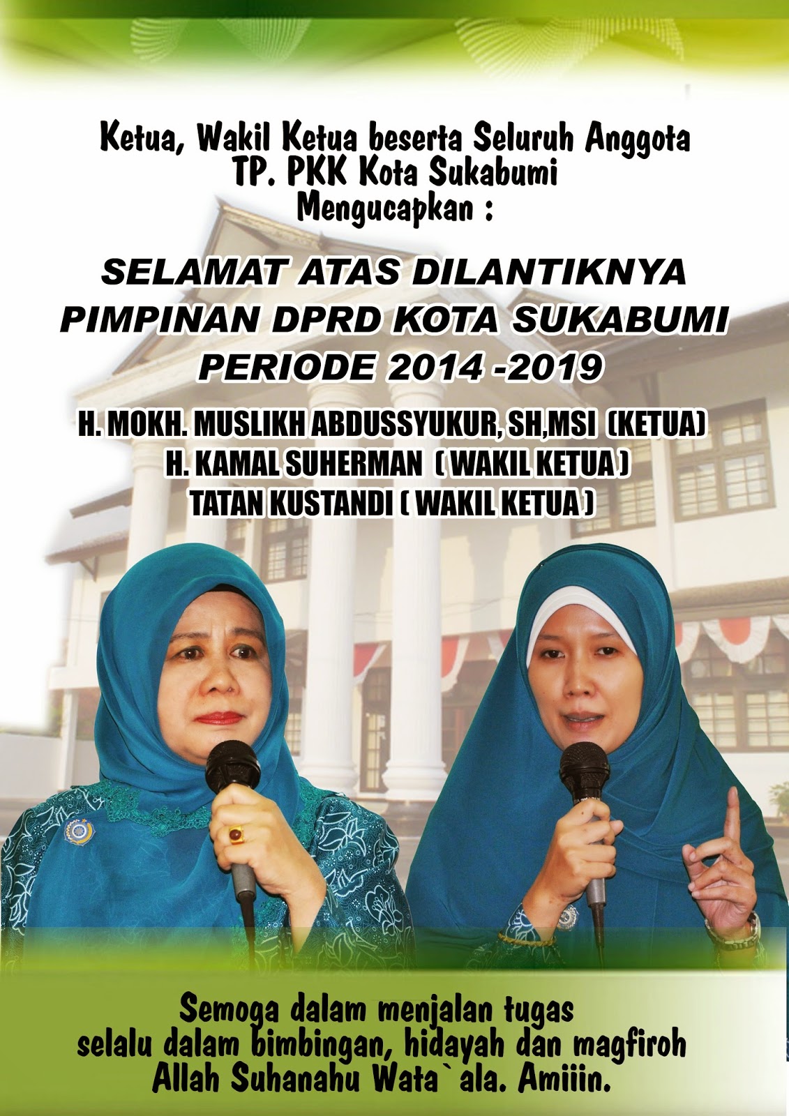 Selamat Atas Dilantiknya Pimpinan DPRD Kota Sukabumi Periode 2014-2019 ... Selamat Atas Dilantiknya Pimpinan DPRD Kota Sukabumi Periode 2014-2019 ...