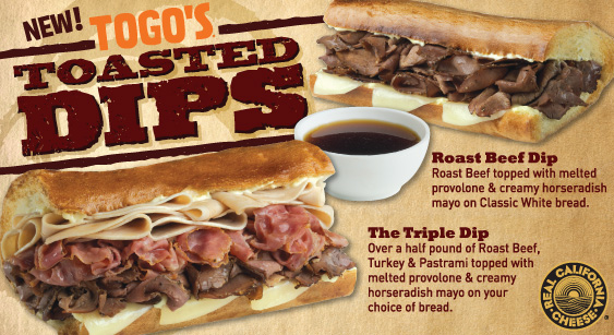 News: Togo's - New Toasted Dips Sandwiches | Brand Eating