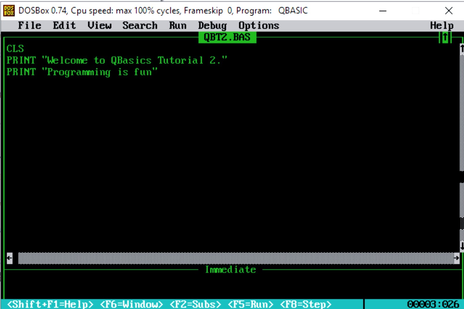 QBASIC TUTORIAL 2 - CLS ~ ELITCODE - Learning Starts Here QBASIC TUTORIAL 2 - CLS ~ ELITCODE - Learning Starts Here