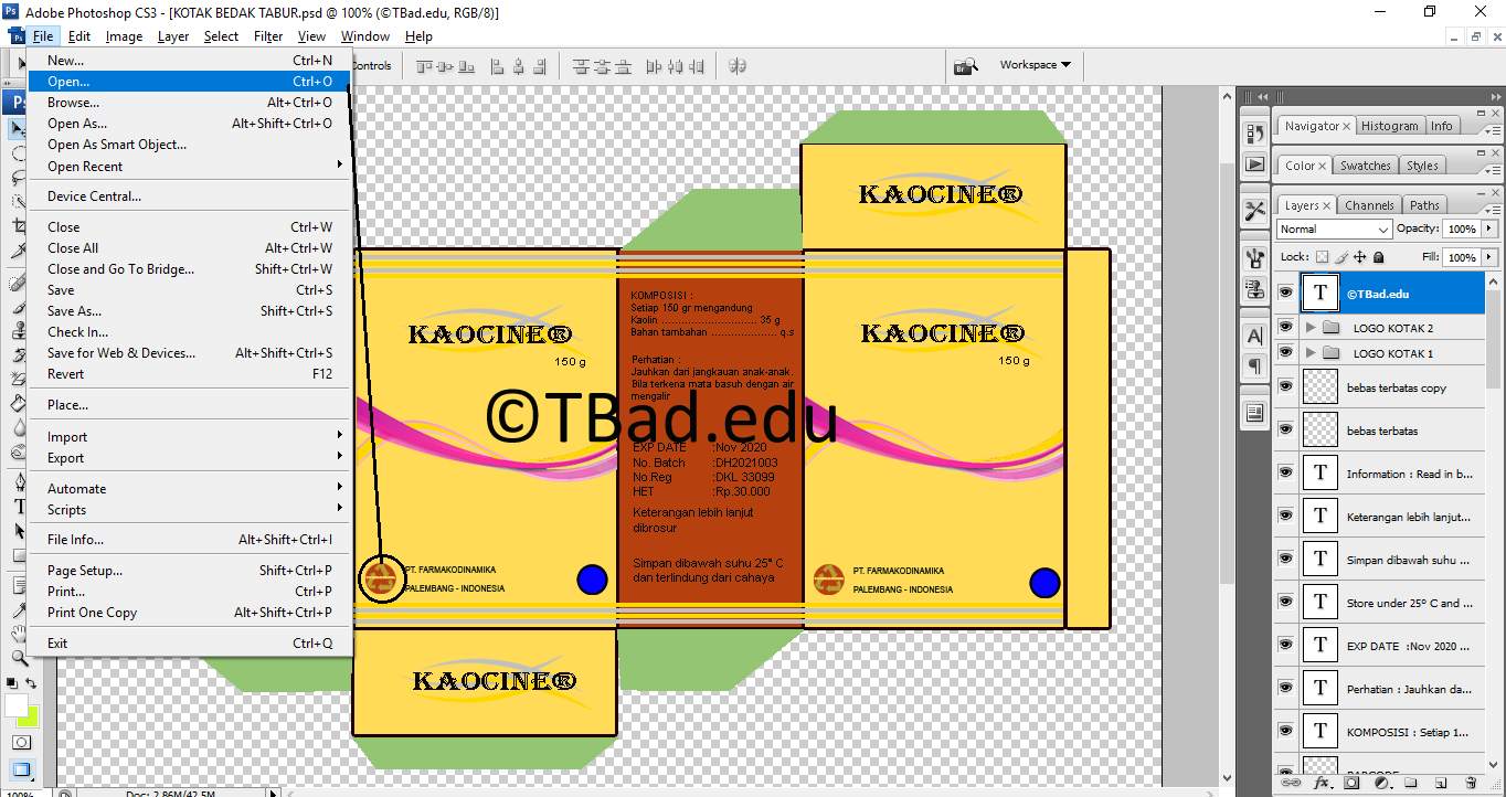 TUTORIAL MENDESIGN KOTAK OBAT DENGAN PHOTOSHOP CS3
