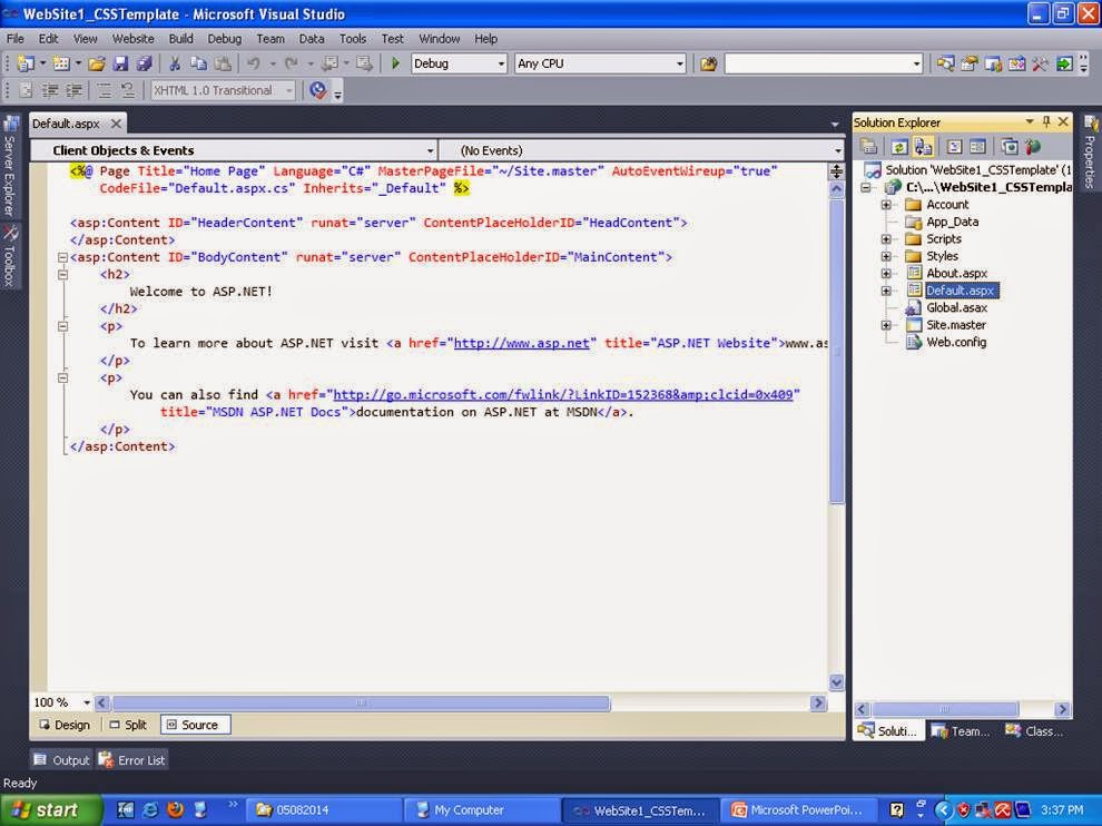 Learning Walkthrough: How to add CSS Template in ASP.Net Master Page