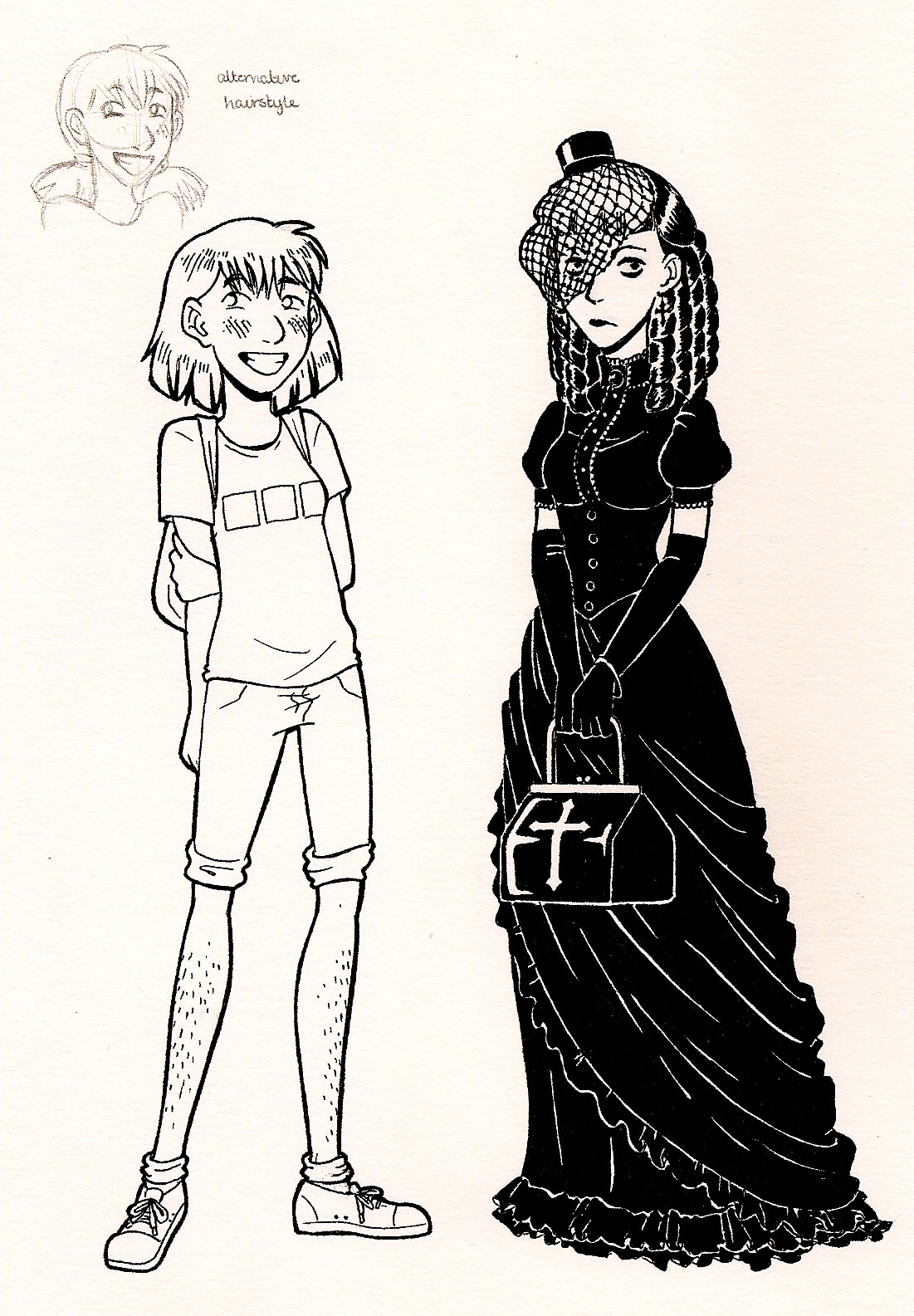 Sarah Fogg Illustration: Goth Anthology - Bookworm and Gothgirl