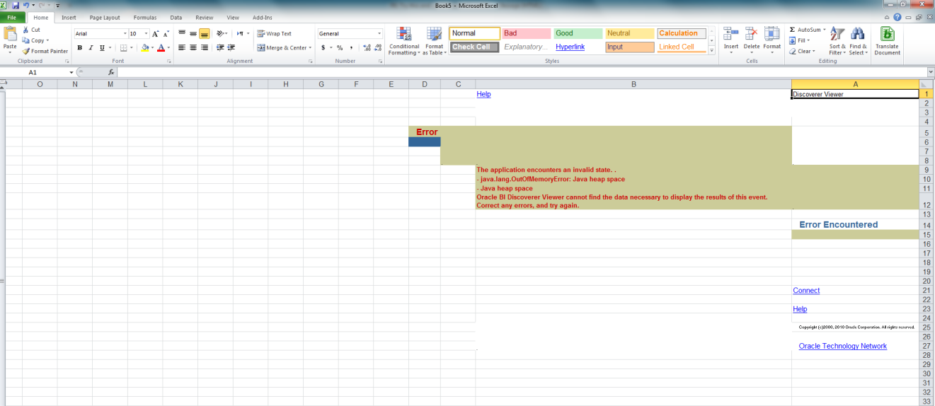 DBA Story: Refreshing IQY file from discoverer 11g
