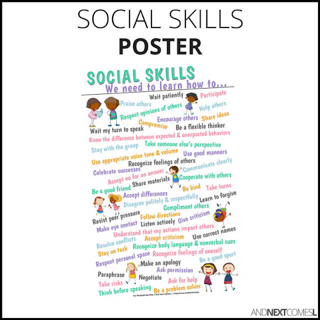 Social Skills Poster | And Next Comes L - Hyperlexia Resources