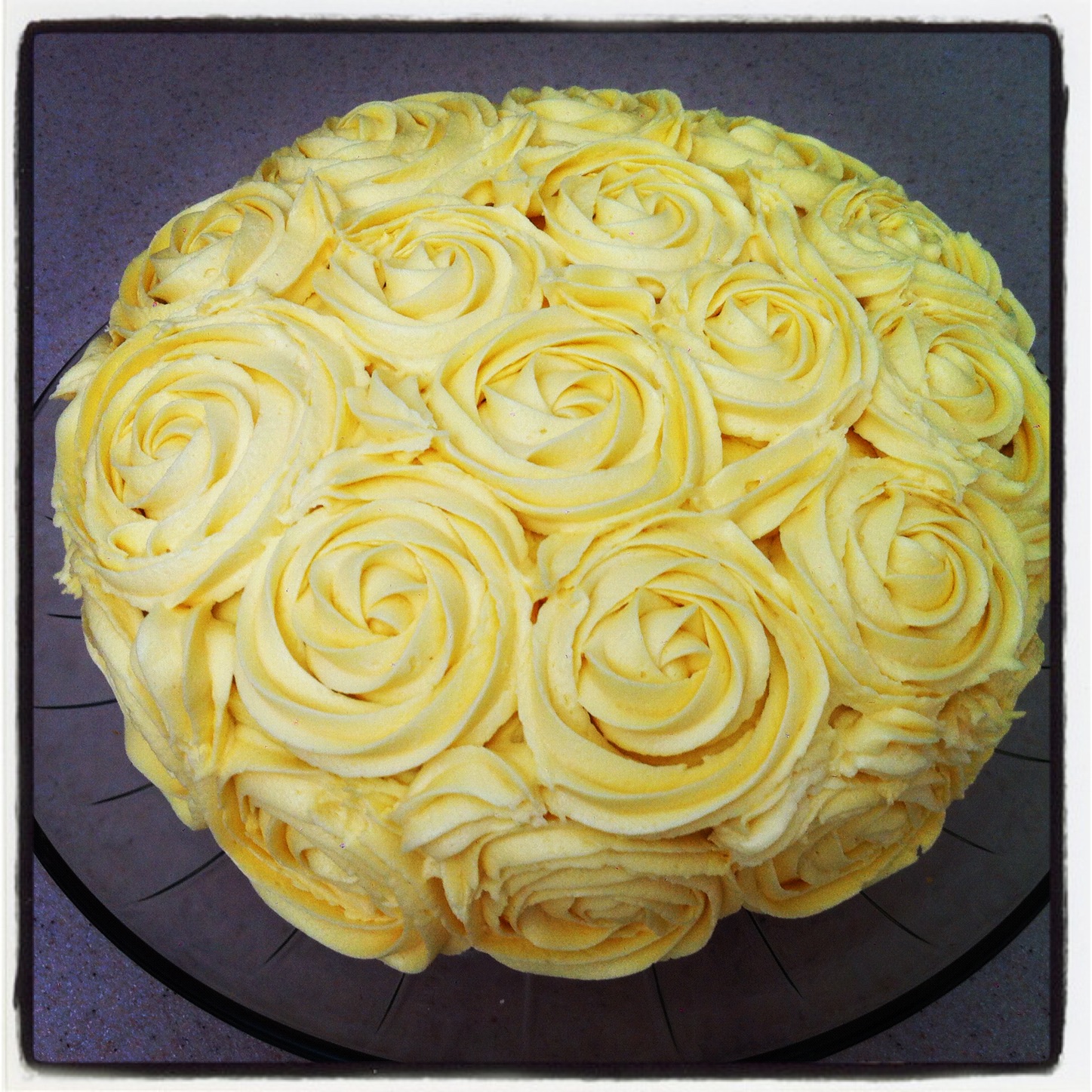 Boy Cheese Sandwich: Rose Cake and Buttercream Frosting