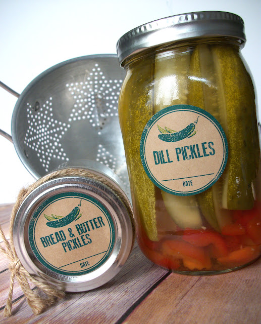 Colorful Adhesive Canning Jar Labels: Pickles Canning Jar Labels for ...
