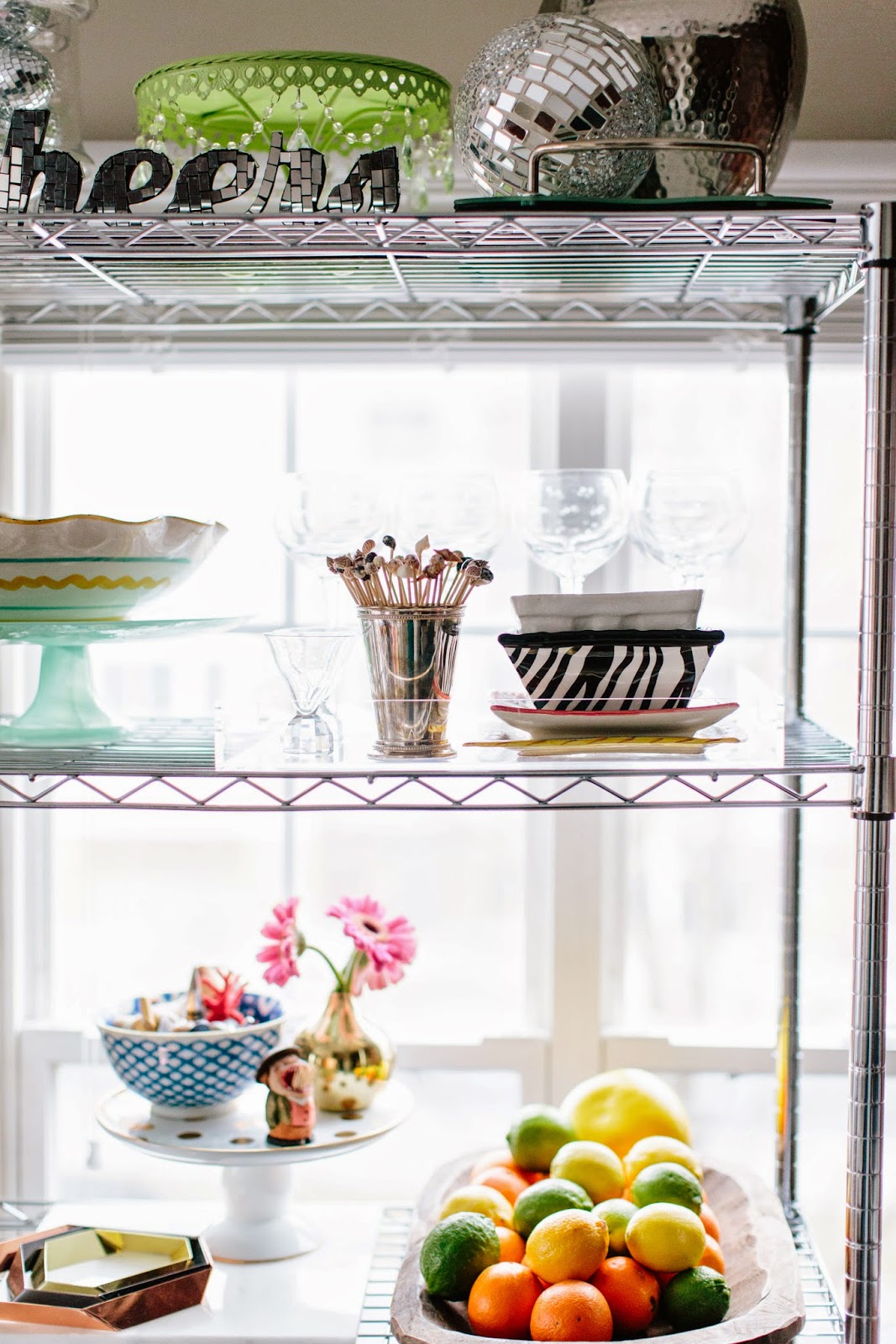 Styling Wire Shelves in the Kitchen | Stripes and Whimsy
