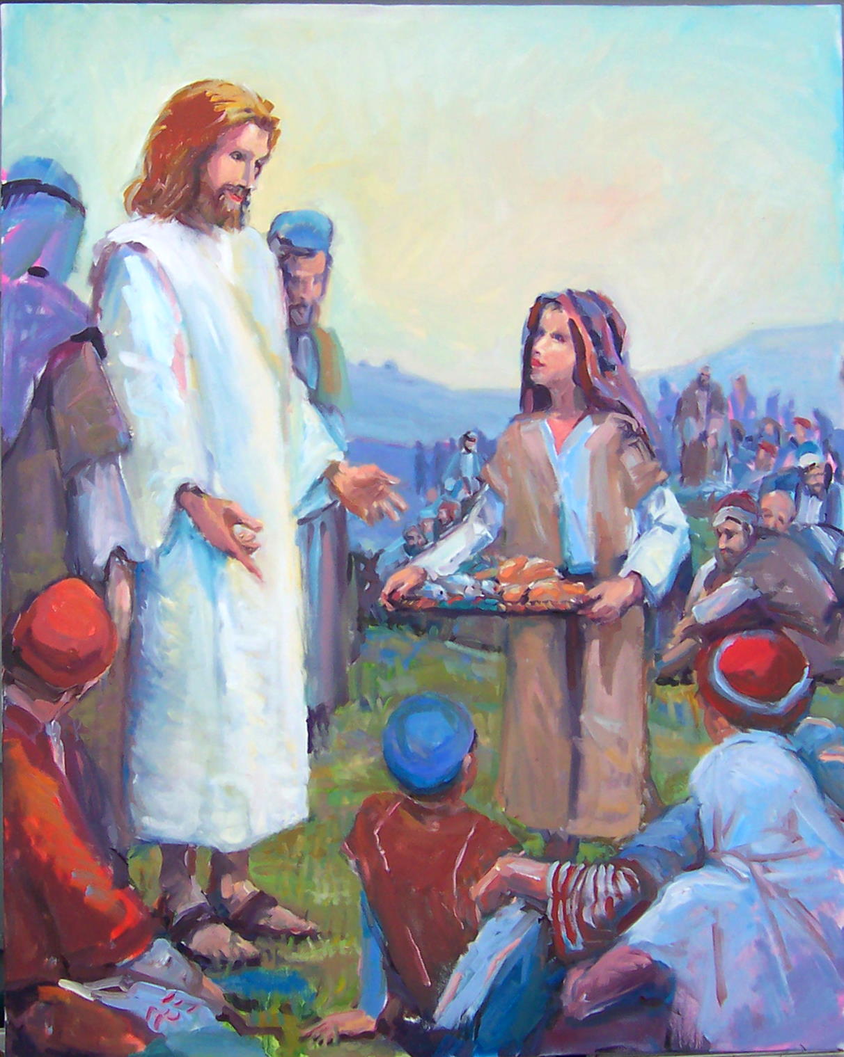 Art Every Day : Jesus feeling the Multitudes,figures,oil on canvas,5'x4 ...