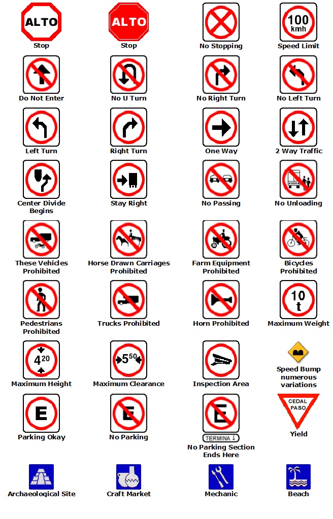 Driving Through Mexico: Mexican Street Signs