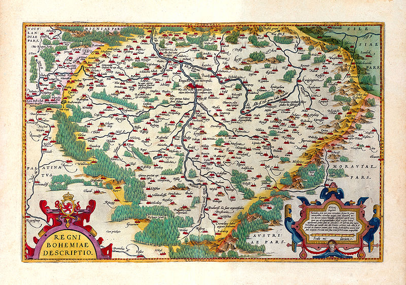 KUALA SKYLAB: MAP OF BOHEMIA. YEAR 1590.